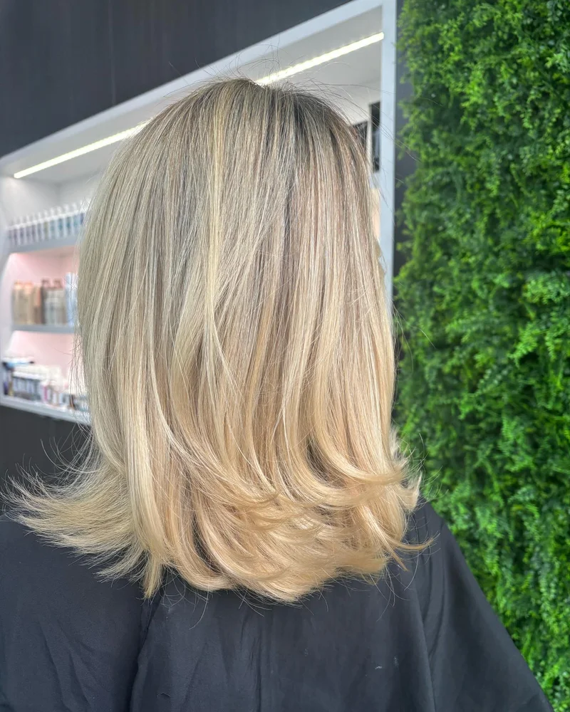 Layered Lob with Curtain Bangs | BangSalonChicago | Chicago, Illinois