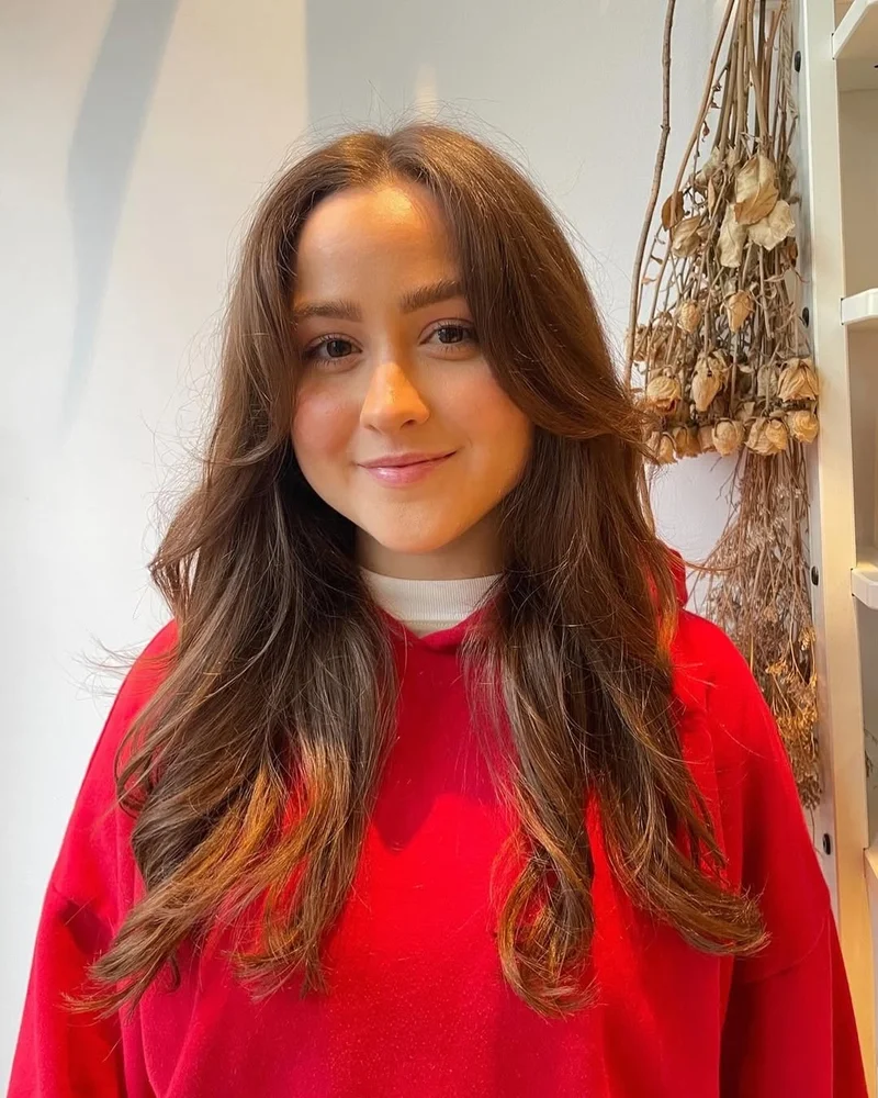 Curtain Bangs with Long Layers | shair nyc | Manhattan, New York